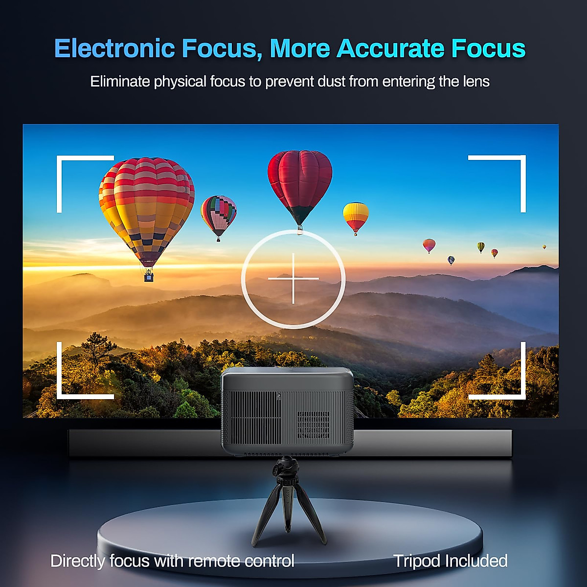 [Electric Focus]OTOUCH Projector Native 1080P 18000LM WiFi 6 Bluetooth 5.2 Projector 4K Support 4P/6D Keystone/50% Zoom/Phone Mirror/HiFi Speakers/Tripod/300''/Portable Case for Home/Outdoor 2024 New