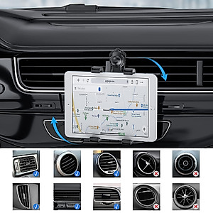 XWXELEC Car Tablet Mount Holder Dashboard & Windshield, 360° Rotatable Suction Cup Dash Stand for iPad Pro /9.7/11/10.5/Air/Mini 6 5 4, Samsung Galaxy Tab, 7"-10.5" Tablets