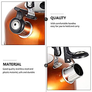 Stainless Steel Tea Kettle Steel Teapot Handle Whistling Tea Pot for Stovetop Home Kitchen Office Tea Coffee Hot Water Pot Teapot