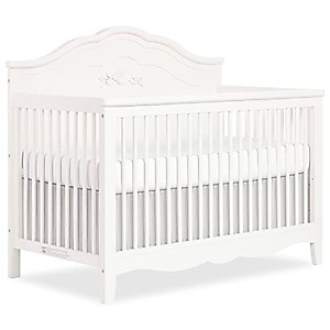 SweetPea Baby Rose 4-in-1 Convertible Crib in Ivory Lace, Baby Crib with Spindles, Greenguard Gold Certified, Easy Assembly, Sustainable New Zealand Pinewood