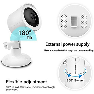 Wall Mount + Weatherproof Case for YI Home Camera - by Koroao - Indoor/Outdoor Security Bracket More Stable and Flexible (1-Pack, White)