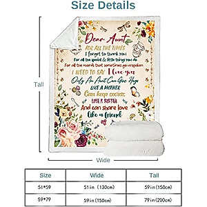 Aunt Gifts, Aunt Gifts from Niece Nephew, Gifts for Aunt, Aunt Birthday Gifts for Aunt, Aunt Gifts Throw Blanket Soft Sherpa Throw Blanket for Couch Bed 50 x 60, Big Warm Blanket