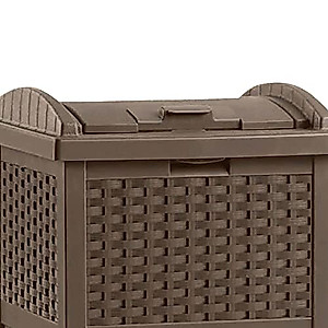 Suncast Trash Hideaway 33 Gallon Resin Wicker Outdoor Garbage Container (3 Pack)