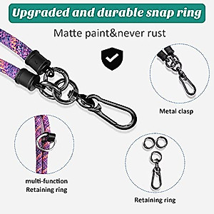 Cell Phone Lanyard, Universal Phone Crossbody Lanyards for Around The Neck, Necklace Lanyard & Wrist Strap with Phone Patch×2, Nylon Shoulder Phone Strap for Women Men