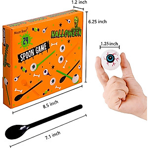 24 Packs Halloween Game Eyeball Spoon Relay Race Toy Set- Indoor Outdoor Party Supplies Decorations