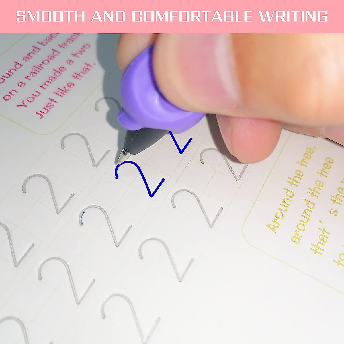 Magic Reusable Practice Copybook for Kids,Magic Reusable Practice Copybook,Practice Copybook for Age 3-5 Calligraphy Simple Hand Lettering (Exercise book four sets)