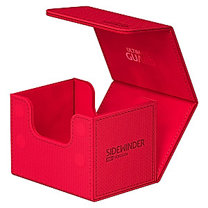 Ultimate Guard Sidewinder 100+, Deck Box for 100 Double-Sleeved TCG Cards, Red, Magnetic Closure & Microfiber Inner Lining for Secure Storage