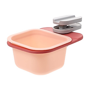 VOSAREA Table Mount Trash Can Mini Desk Hanging Trash Bin Tiny Waste Bin Makeup Pad Garbage Holder for Coffee Vanity Table Kitchen Pink
