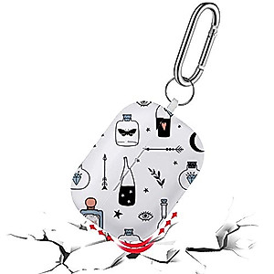 Art-Strap Protective Case, Compatible with AirPods Pro - Shockproof Soft TPU Gel Case Cover with Keychain Carabiner Replacement for Apple AirPods Pro (Witch Magic)