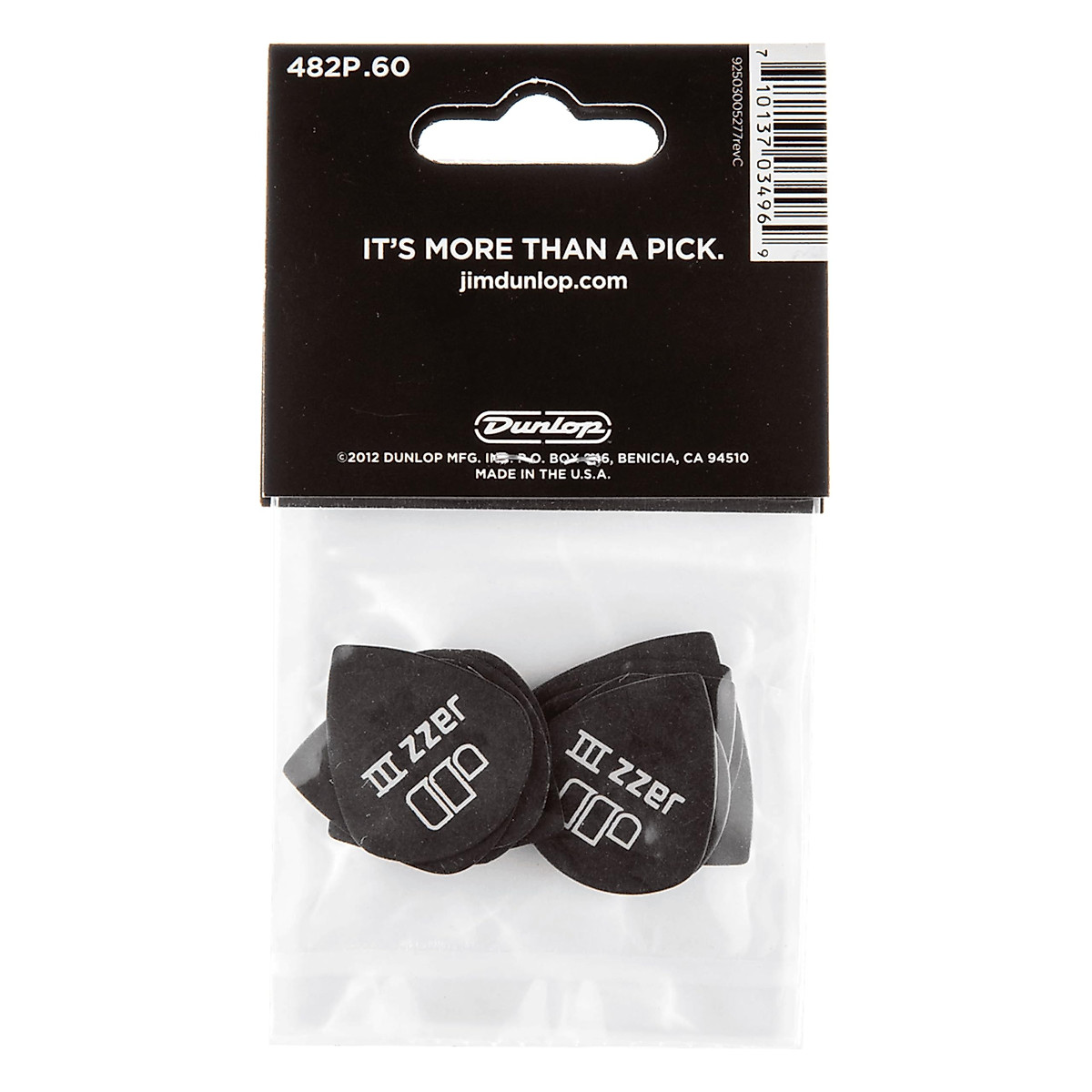 Dunlop Tortex .60mm Jazz III 12 Pack Pitch Black