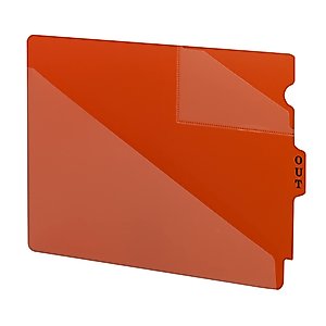 Smead End Tab Poly Out Guide, Two-Pocket Style, Center Position Tab, Extra Wide Letter Size, Red, 50 per Box (61960)
