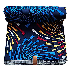 ADWAXDA African Ankara Kente Cloth Fabric by The Yard 6 Yards Cotton Wax Print African American Fabric for Party Dress (FC074)