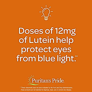 Puritan's Pride Lutein with Zeaxanthin Gummies, Supports Eye Health, 60 Count, White