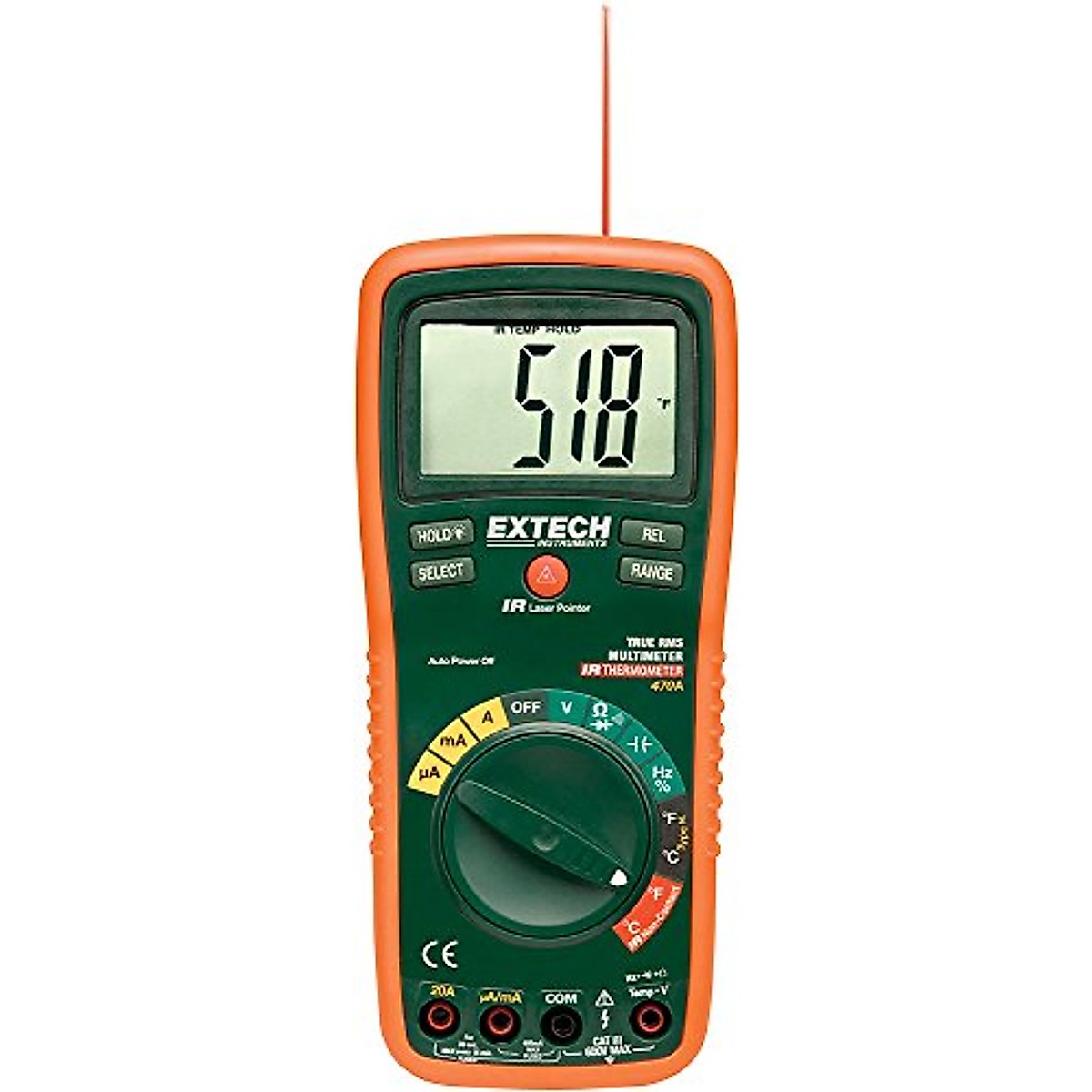 Extech EX470A Professional True RMS Multimeter with 12 Functions and IR Thermometer