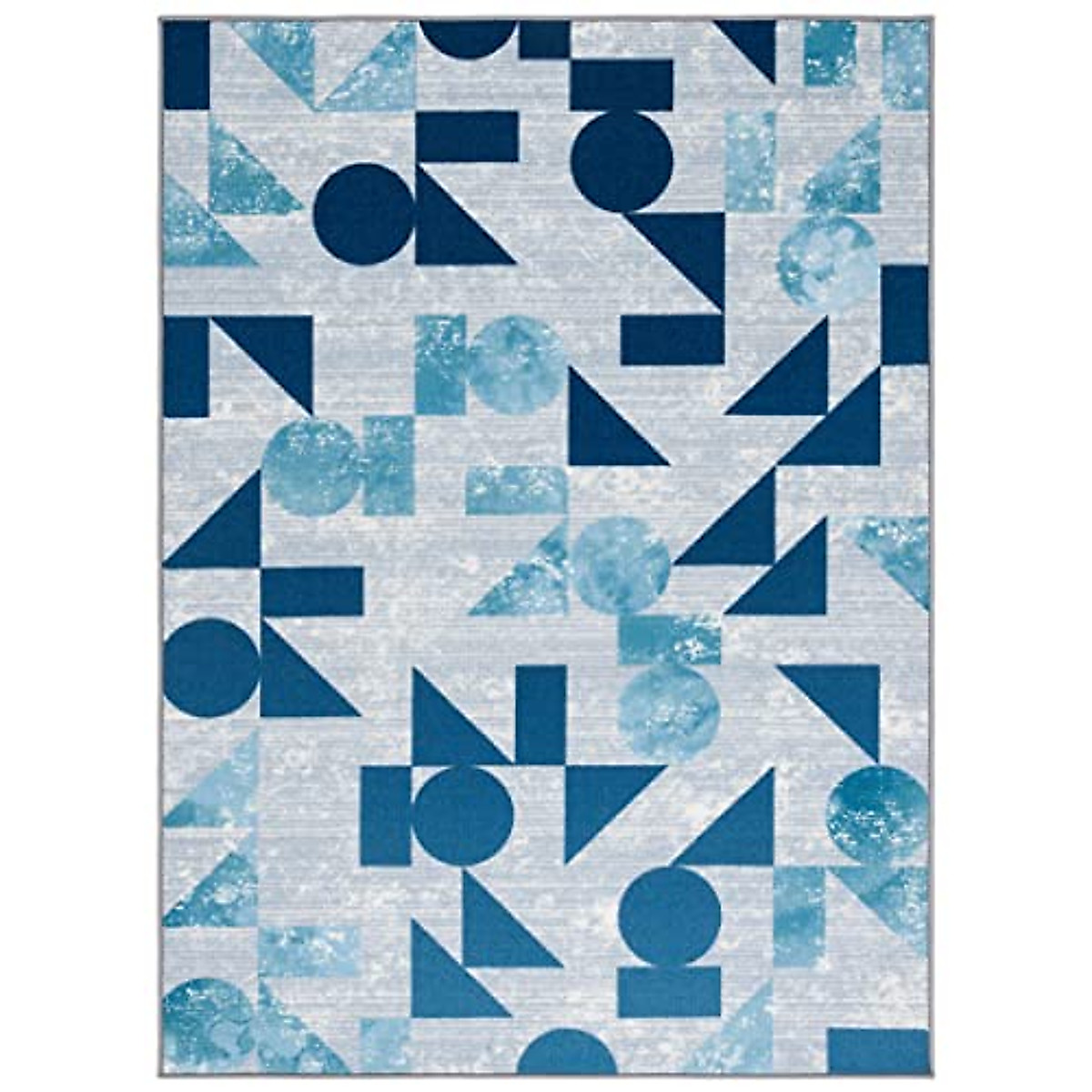 Safavieh Kids Playhouse Collection Machine Washable Slip Resistant 7'9" x 10' Grey/Blue KPH222F Abstract Distressed Playroom Nursery Bedroom Area Rug
