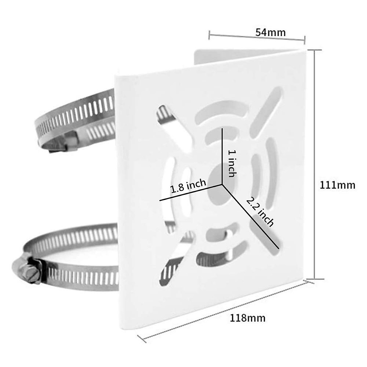 Fox Baby Universal Vertical Pole Mounting Bracket for CCTV Security Camera PTZ Dome, Wall Mounting Loop Bracket with 8 Loops (2 Pcs)