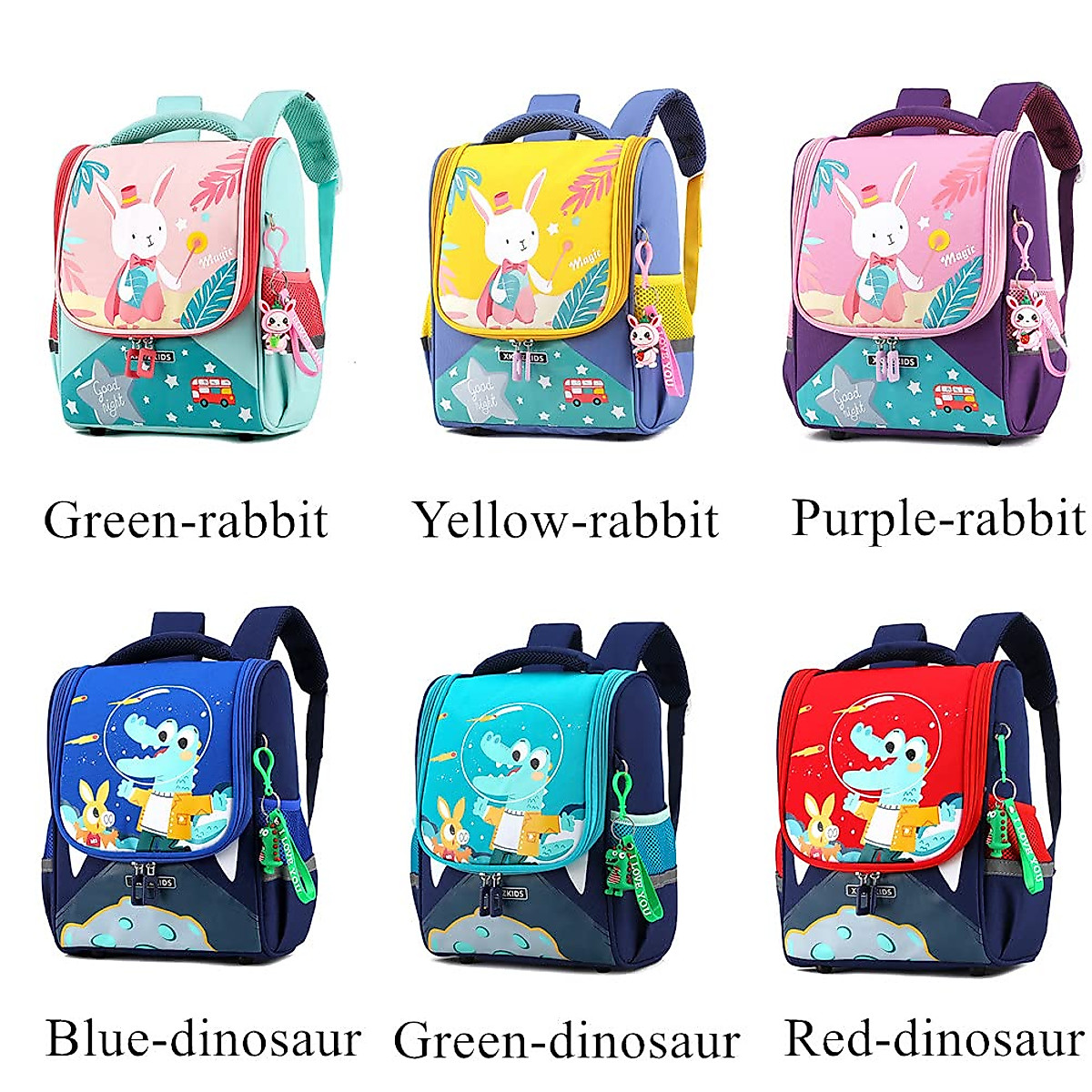 Rabbit/Dinosaur Prints Backpack Toddler Nursery Kids Preschool Boys Daily Bag for Baby Kids