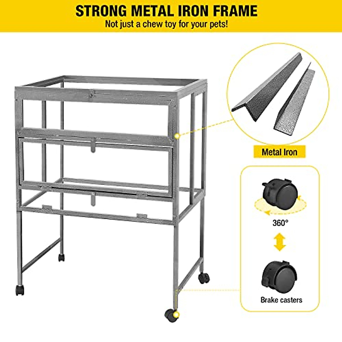 Guinea Pig Cage Metal Frame Hamster Cage Upgrade Anti-Chewing Rat House Indoor Outdoor Use Small Critter Habitat with Plastic Deep Not Leakage Pull Out Tray