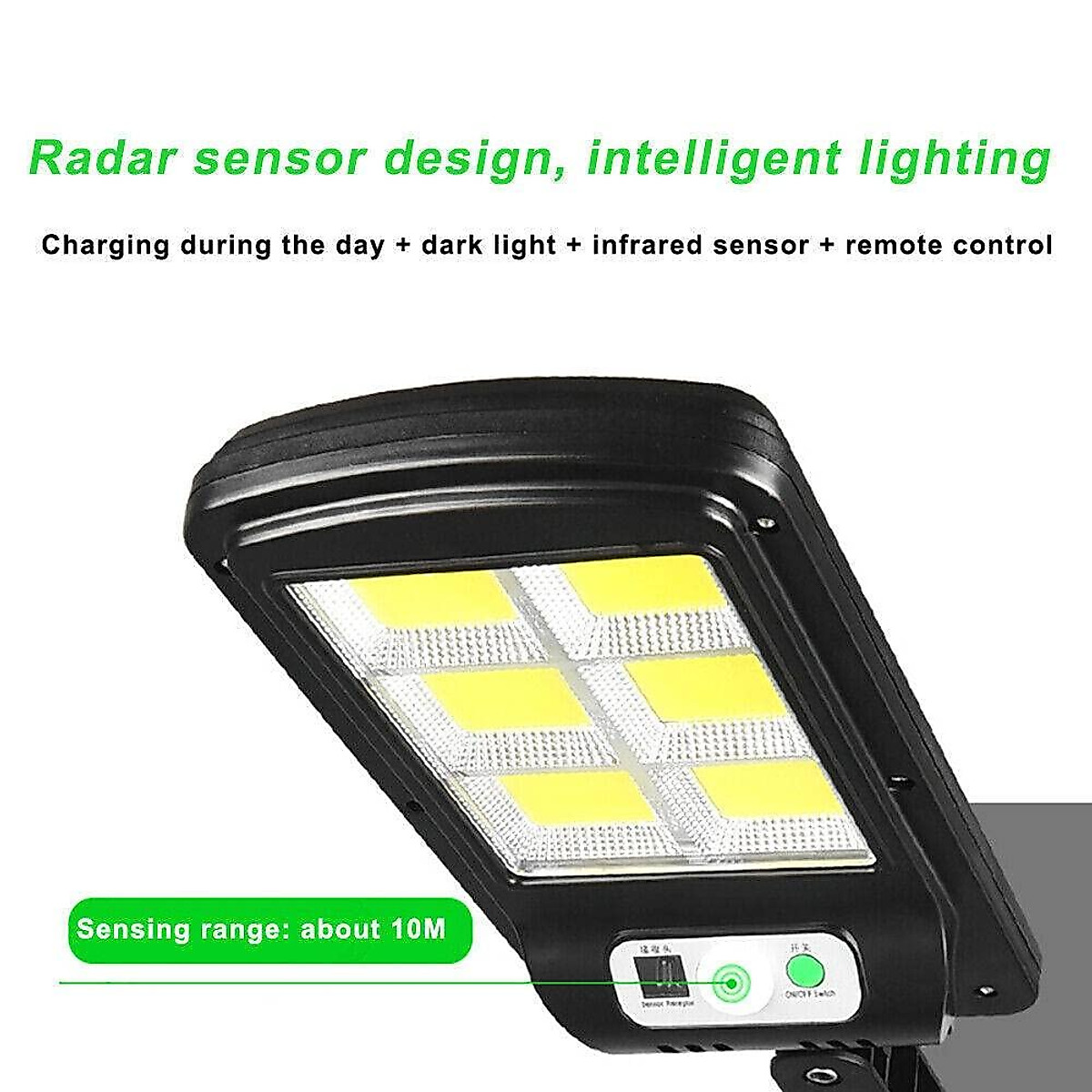 120 COB LED Solar PIR Street Light Motion Sensor Wall Lamp Outdoor Waterproof