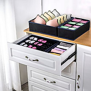 4-Pack Drawer Organizer Clothes - Neatly Store Socks, Belts, Bras & Underwear with Foldable Zip Lock Design & Non-Woven Fabric - Effortless Dresser Organizer