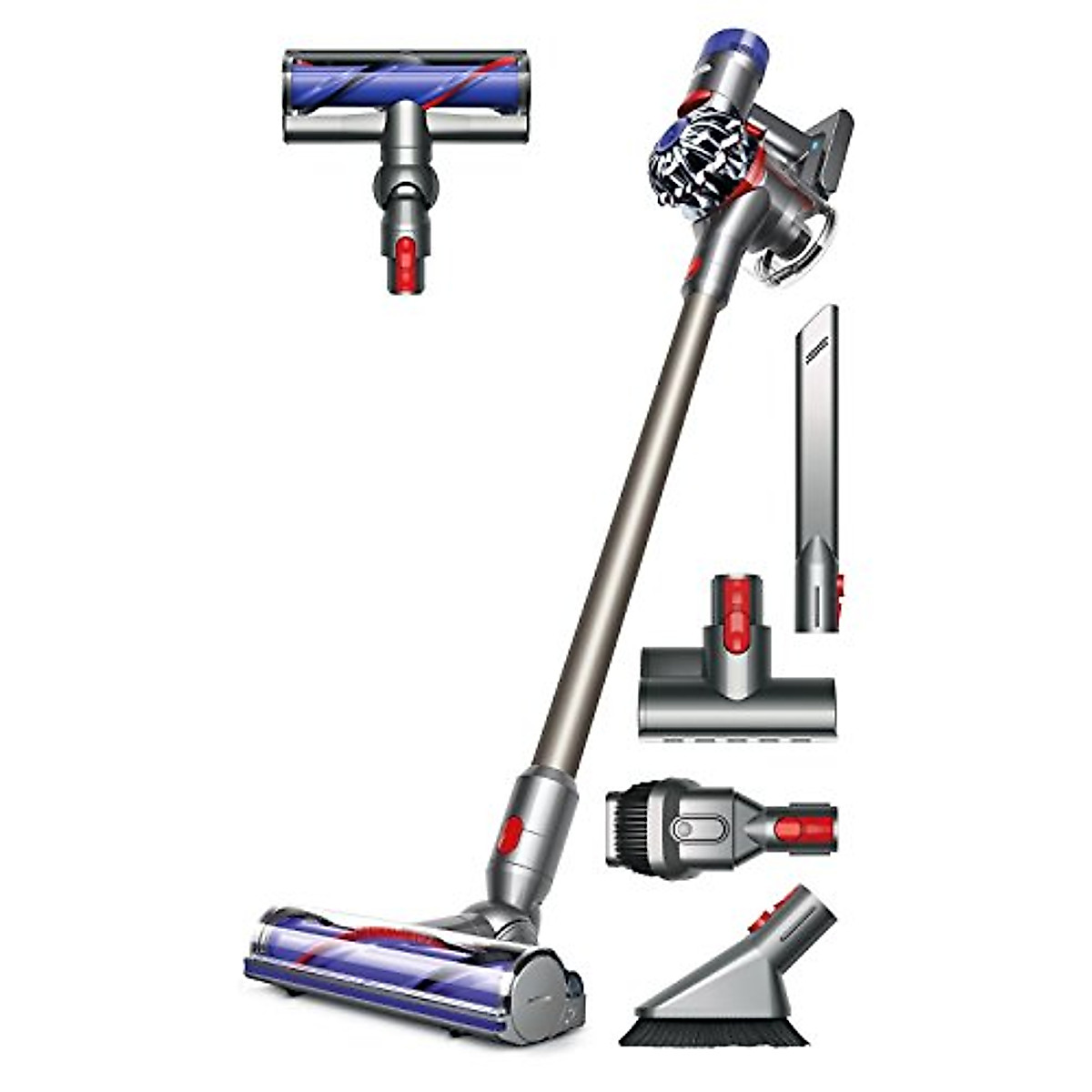 Dyson V8 Animal Cordless HEPA Vacuum Cleaner + Direct Drive Cleaner Head + Wand Set + Mini Motorized Tool + Dusting Brush + Docking Station + Combination Tool + Crevice Tool