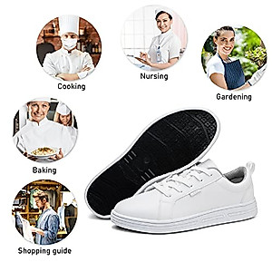 LMQLZHYC Women 'S Non Slip Work Shoes Slip Resistant Food Service Shoes Chef Shoes Nursing Shoes White