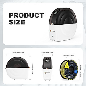 3D Printer Filament Dryer Box - ERYONE Snail M2 Filament Dry Storage 360° Surround Heating Keeping Dry - White Filament Dry Box for 1.75mm/ 2.85mm/ 3mm Wet Filaments