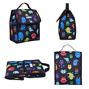Wildkin 15 Inch Kids Backpack Bundle with Lunch Bag (Monsters)