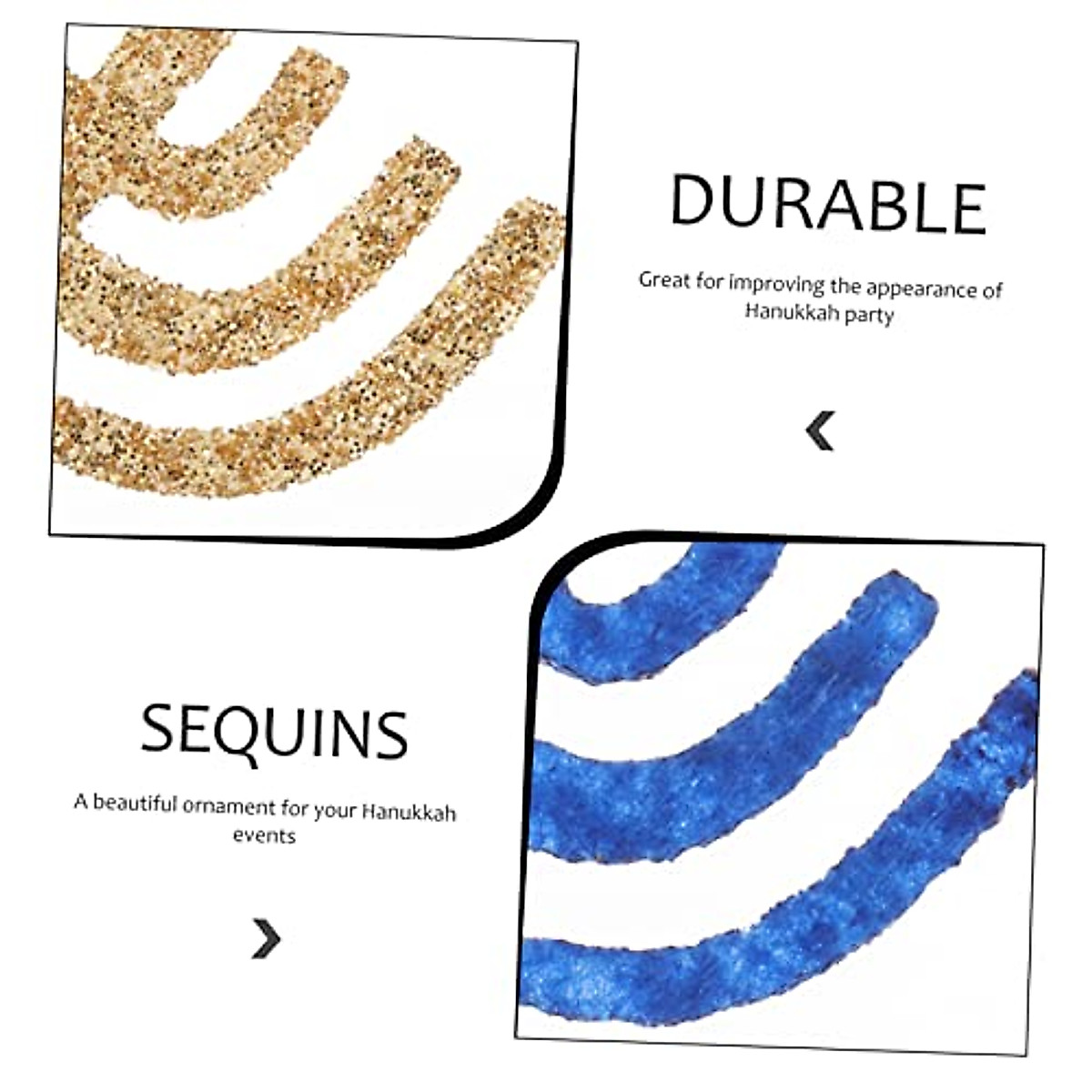 NOLITOY Jewish Holiday Party Supplies 100 Pcs Hanukkah Decoration Metal Non-Woven Fabric Wreath Jewish Hanukkah Decorations