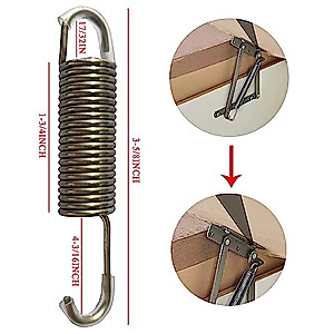 GZsenwo (2 Pieces) 3-5/8" Stainless Steel Replacement Recliner Sofa Mechanism Tension Spring - Long Neck Hook