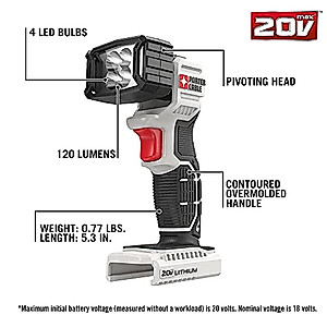 PORTER-CABLE 20V MAX* LED Work Light, Tool Only (PCC700B)