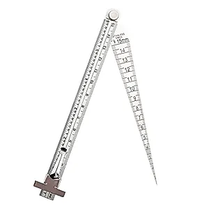Stainless Steel Taper Welding Gauge Test Welding Taper Gap Gauge Depth Ruler Hole Inspection Tool