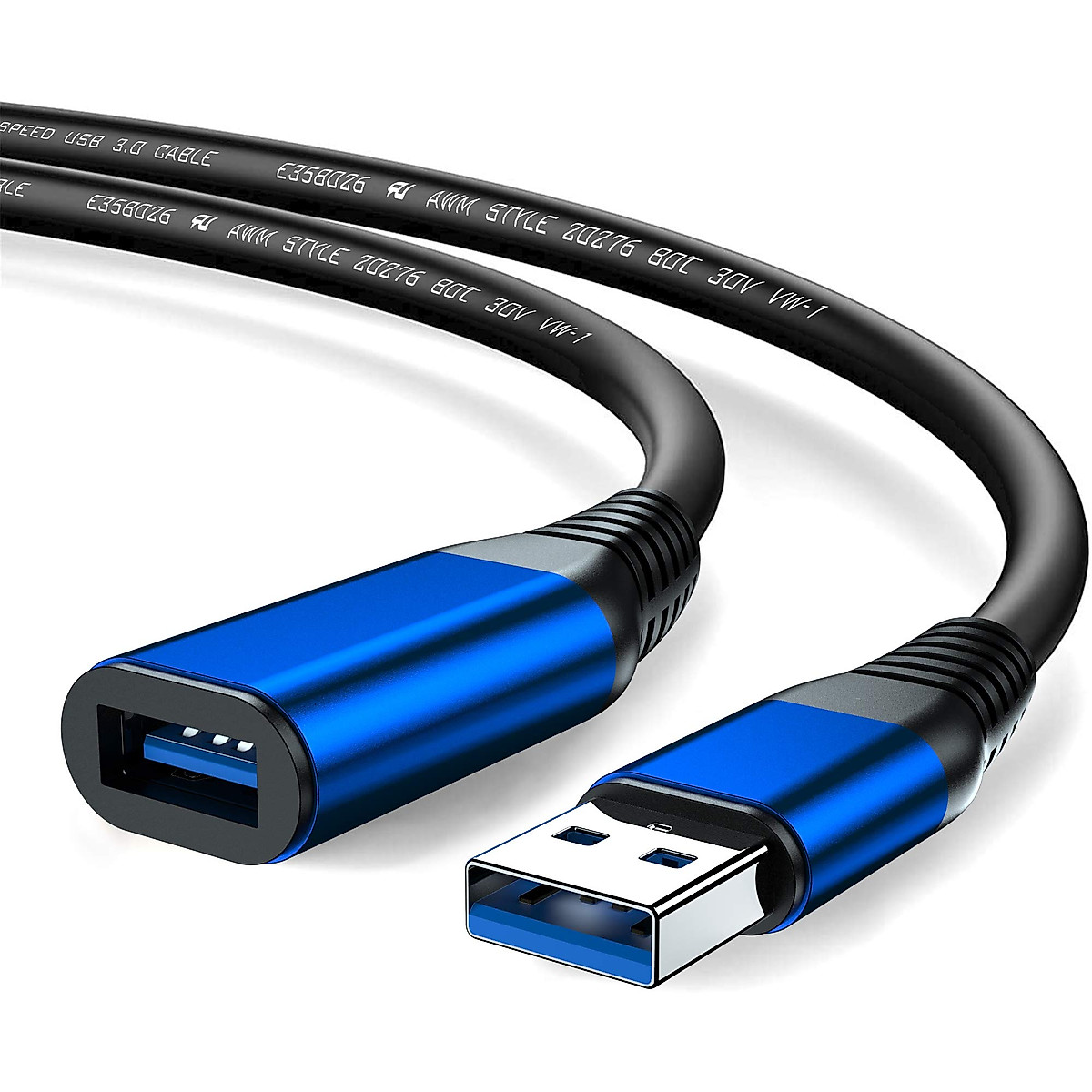 Weetcoocm USB 3.0 Extension Cable 20ft, Durable Braided USB 3.0 Extension Cable - A-Male to A-Female for USB Flash Drive, Card Reader, Hard Drive, Keyboard,Mouse,PlayStation, Xbox, Printer, Camera