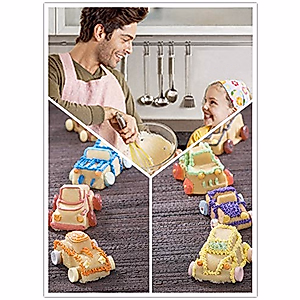 Truck SUV Car Baking Bakeware DIY Silicone Mold for Birthday Theme Party,Cool Ice Cream, Mini Cakes, Plaster Cars, Crayons, Candle, Ice Cube, Soap, Lotion Bars, Bread, Tart, Pie and More Ideas; MJ06L