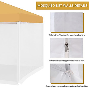 WenHaus 10'x10' Mosquito Netting for Patio with Zipper, Outdoor Replacement Mesh Sidewall Netting for Porch/Patio/Canopy/Gazebo (Mosquito Netting Only, White)