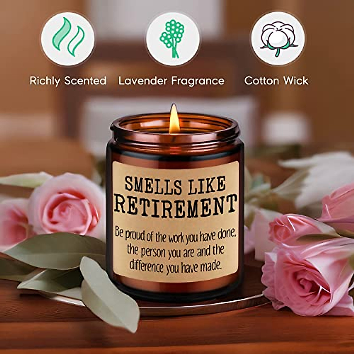 GSPY Scented Candle - Retirement Gifts, Retirement Gifts for Women, Men - Happy Retirement Gifts, Fun Retirement Gifts, Retired Gifts for Women, Best Friend, Teacher, Nurse, Coworker, Boss, Mom