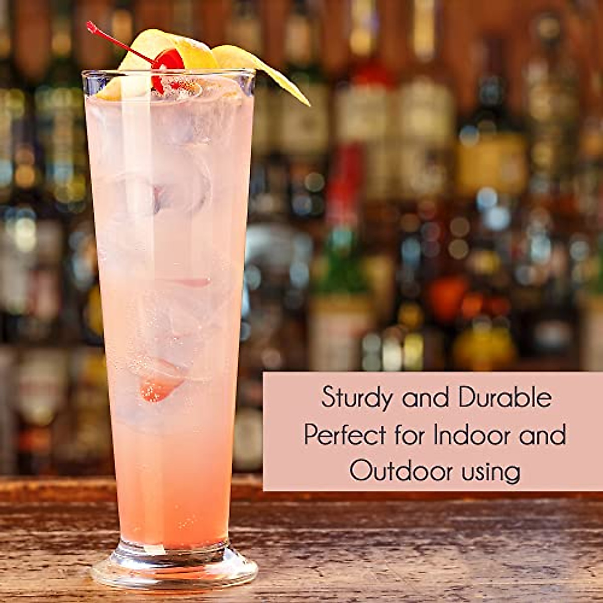 Beer Glasses Set, Tall Footed Pilsner Glass, Pint Beer Drinking Set, Lead-Free Brewery Tumblers, Craft Beer Tasting Glass, 4 PCs