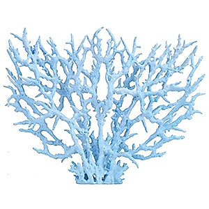 Artificial Plastic Aquarium Plants Coral Fish Tank Decorations in Various Sizes and Color(Blue-L)