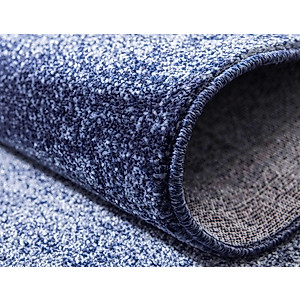 Unique Loom Del Mar Collection Area Rug - Lucille (9'x 12' Rectangle, Navy Blue/ Ivory)