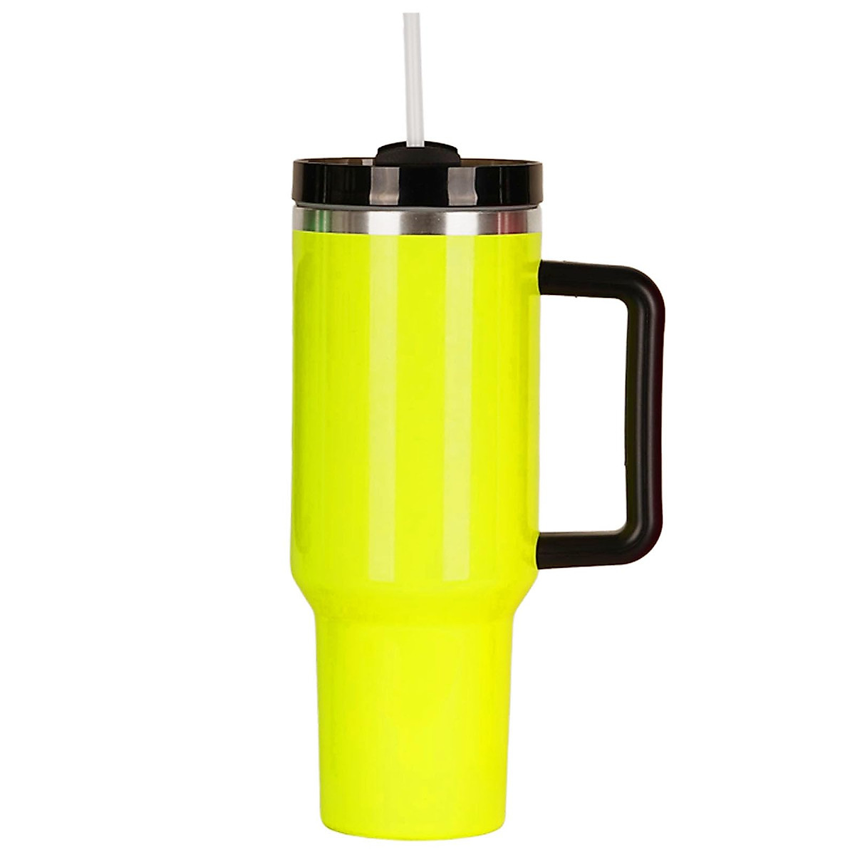 HIZEE Insulated 40oz Sublimation Tumbler with Handle&Straw &Lid - Cupholder Friendly Travel Mug - Insulated Stainless Steel Double Wall Spill Proof Water Bottle - Gifts for Women Men Him Her （yellow ）