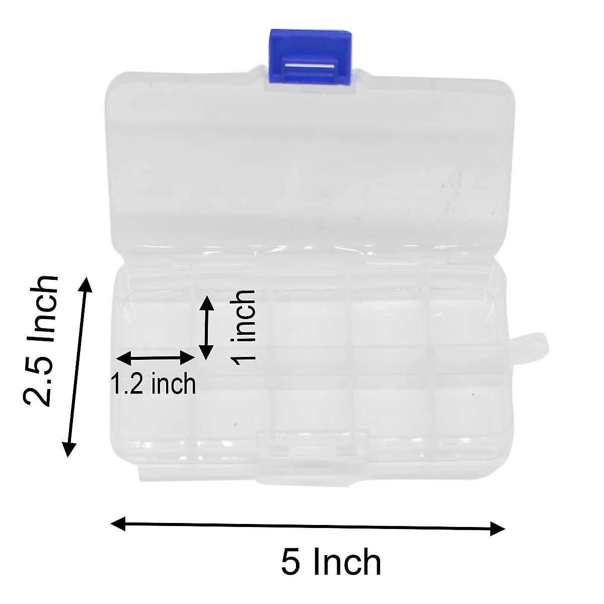 4 Pcs 10 Grids 5 Inch x 2.5 Inch Adjustable Small Removable Clear Plastic Jewelry Organizer Divider Storage Box Jewelry Earring Tool Containers (White (10-Grid) 4pcs)