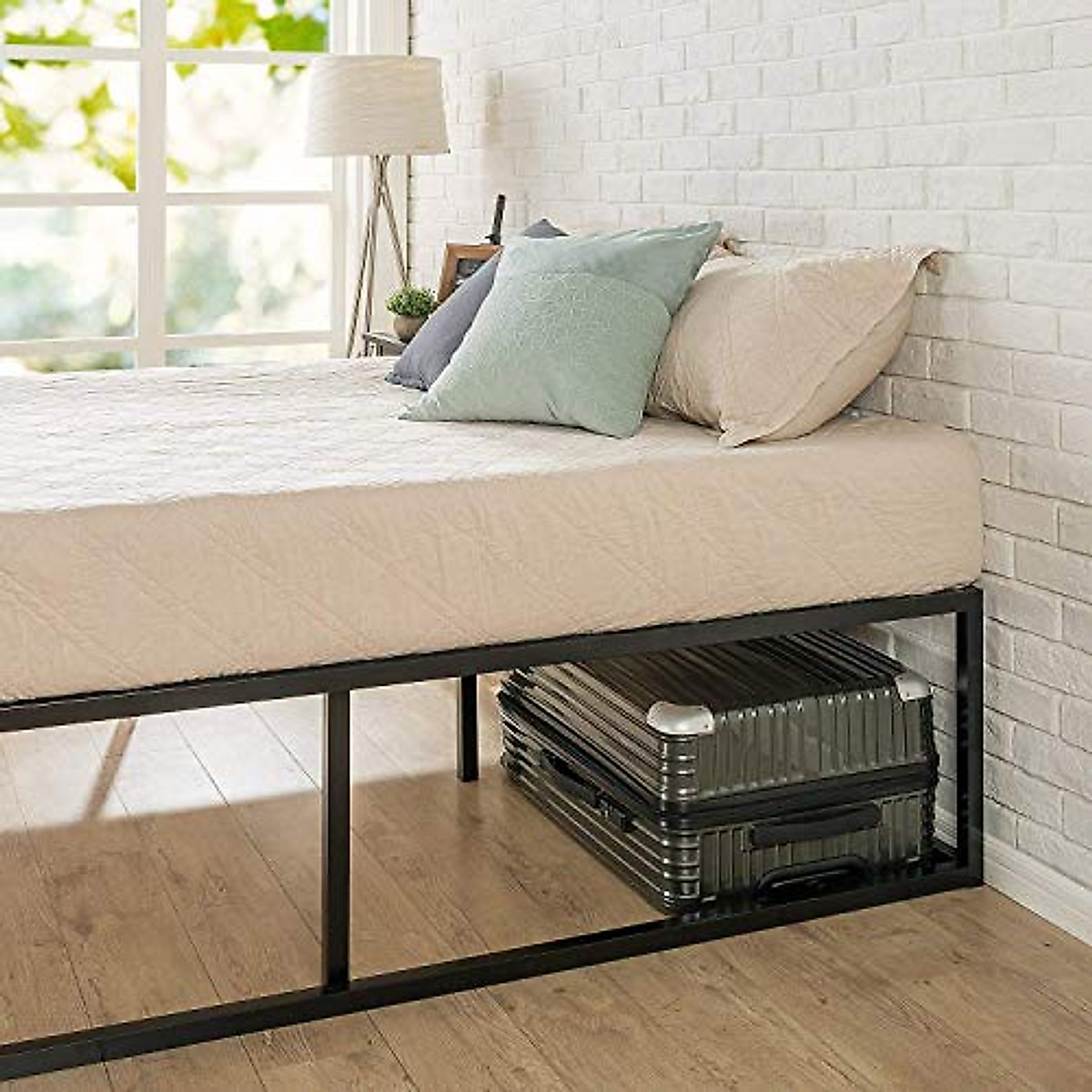 Zinus 8 Inch Green Tea Aspire Memory Foam Mattress, Full & Joseph Metal Platforma Bed Frame/Mattress Foundation/Wood Slat Support/No Box Spring Needed/Sturdy Steel Structure, Full