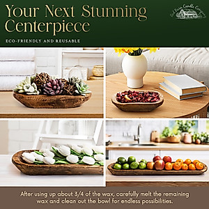 Red Barn Candle Company Wood Dough Bowl Candles | 100% Natural Soy Wax & Essential Oil Infused | Odor Eliminating + Pet Safe | Scented Candle Gifts for Men & Women (Christmas Tree, 3-Wick)