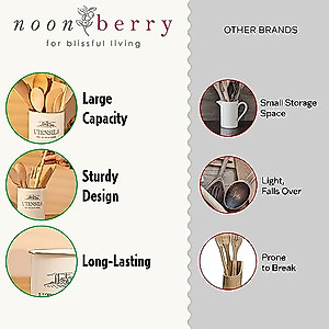 noonberry Kitchen Utensil Holder for Countertop - Farmhouse Large Cooking Utensil Holder 6.7"- Utensils Organizer and Spatula Holder - Kitchen Counter Decor Crock