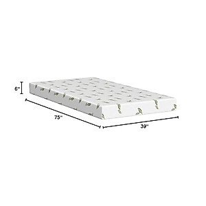 NapQueen Twin Size Mattress, 6 Inch Anula Green Tea Infused Memory Foam Mattress, Twin Size Mattress Bed in a Box, CertiPUR-US Certified Mattress