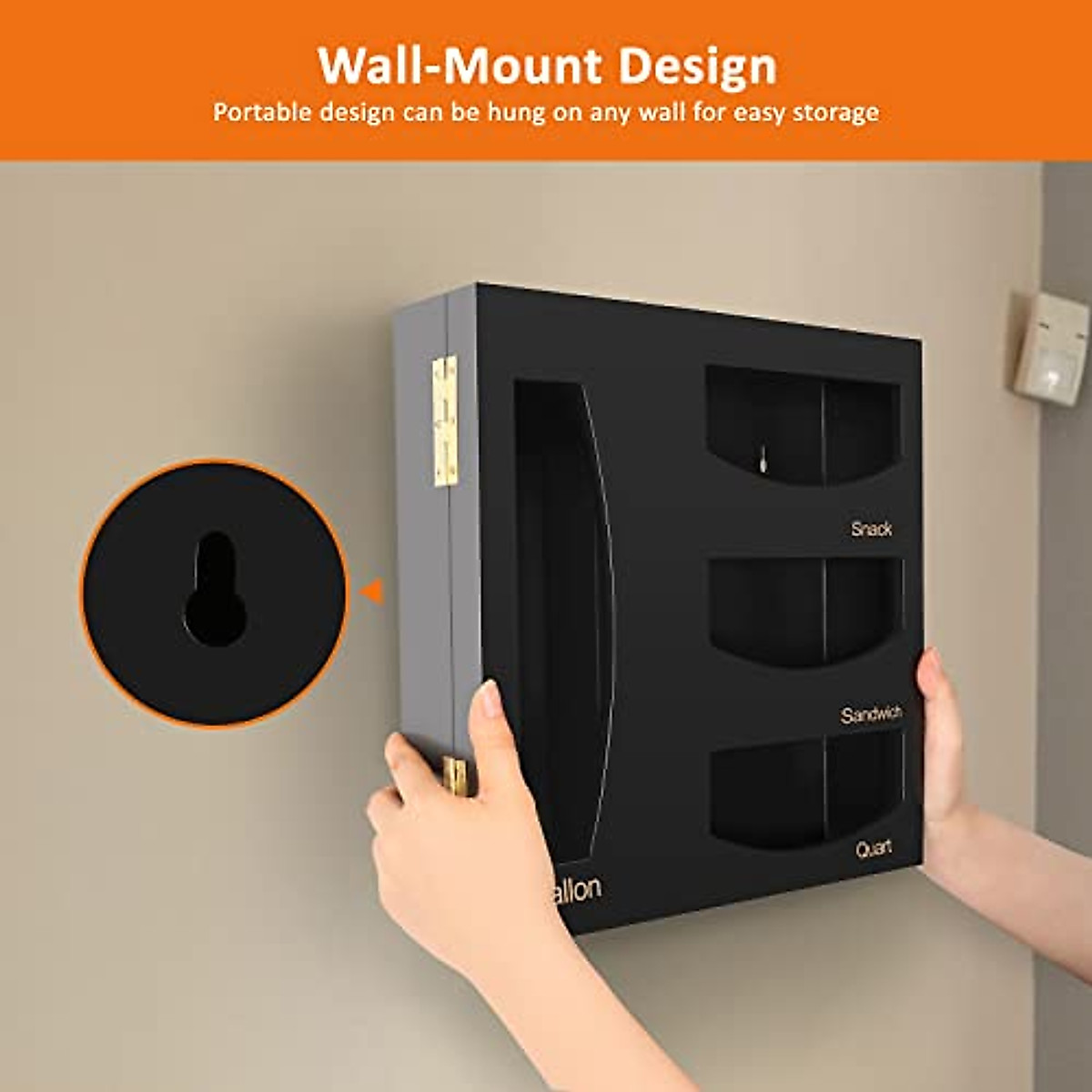 Ziplock Bag Organizer for Kitchen Drawer, Bamboo Organizer, Compatible with Gallon, Quart, Sandwich and Snack Variety Size Bag