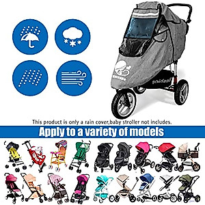Stroller Rain Cover,Universal Stroller Accessory,Waterproof,Windproof Protection,Protect from Dust Snow,Baby Travel Weather Shield,Rainproof Nano-Coating Elastic Band,Grey