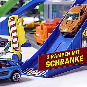 DICKIE TOYS: Majorette Super City Garage Playset with 6 Die-Cast Cars, Parking Building Play World on Seven Floors, 6 Light and Sound Effect Systems, For Ages 3 and up , 128 x 78 x 73 cm