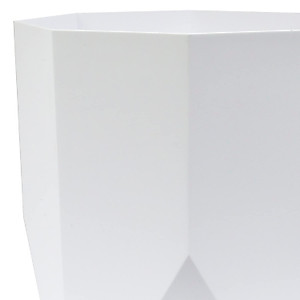 Bloem Tuxton Modern Hexagon Small Planter: 10" - Casper White - Matte Finish, Durable Resin, Modern Design, Optional Drainage Holes, for Indoor and Outdoor Use, Gardening, 2.7 Gallon Capacity
