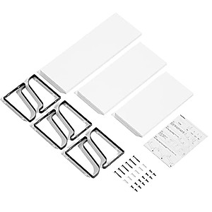 Love-KANKEI Floating Shelves Wall Mounted Set of 3, Large Wood Wall Shelves for Storage, Rustic Shelves for Display Bathroom,Bedroom,Living Room,Kitchen,Office and More White